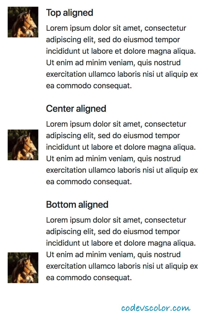 Media objects in Bootstrap : Explanation with example - CodeVsColor