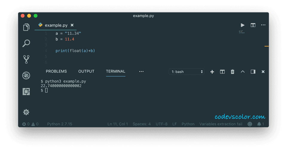 Convert string to float in python - CodeVsColor