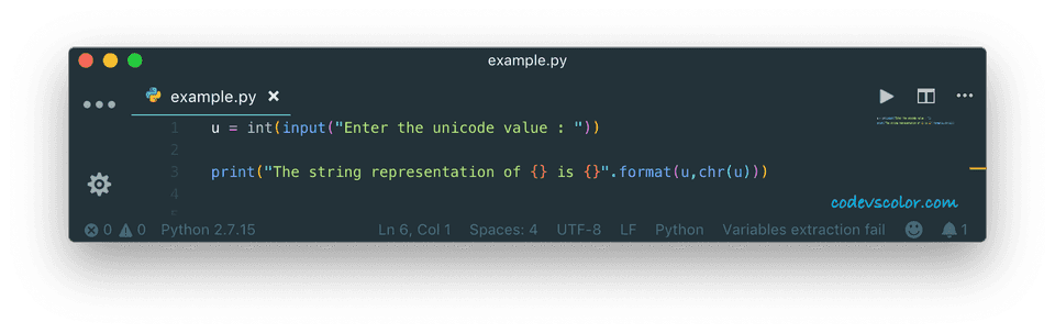 Python ascii value to character