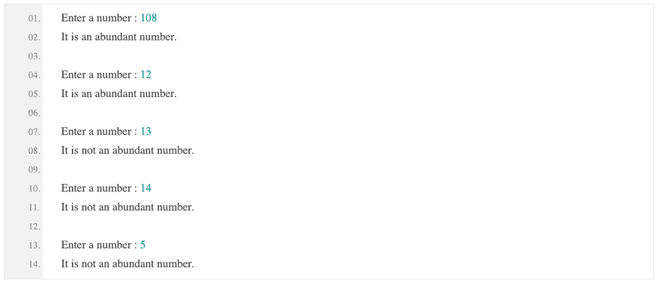 Python program to check if a number is abundant/excessive or not ...