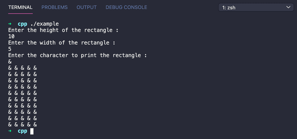 C++ program to print a rectangle using star or any other character - CodeVsColor