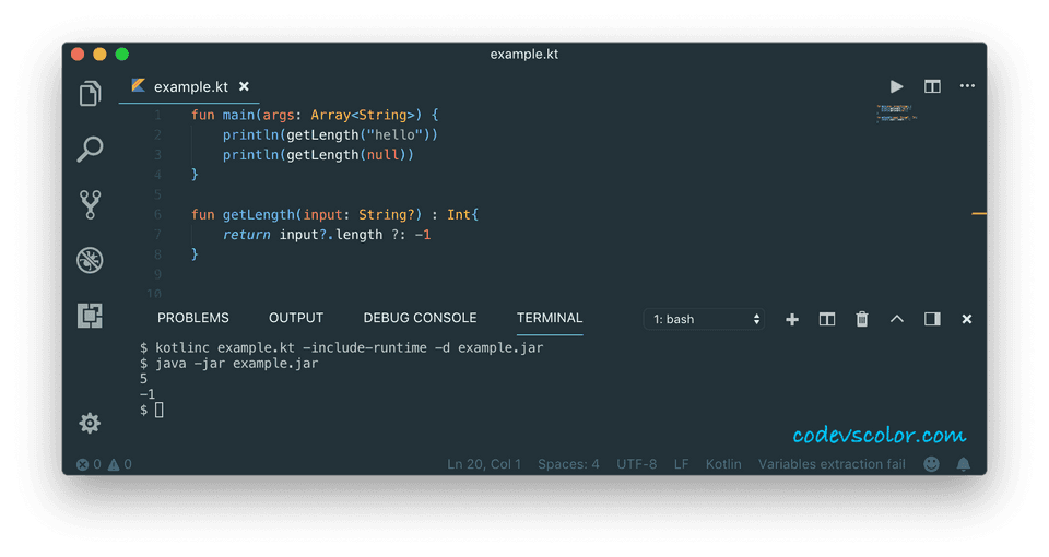 What is elvis operator in Kotlin - CodeVsColor