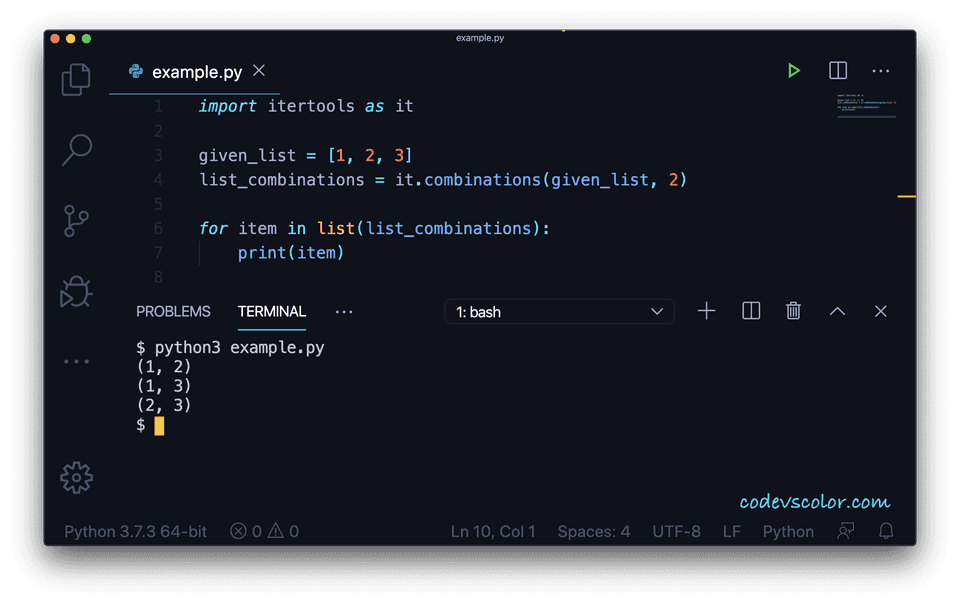 How to calculate combination in Python - CodeVsColor