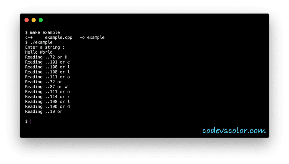 C++ getchar() function explanation with example - CodeVsColor