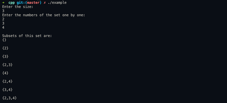 C++ program to find and print all subsets of a set - CodeVsColor