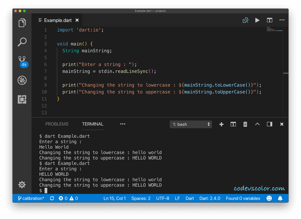 Convert all characters in a string to uppercase and lowercase in dart ...