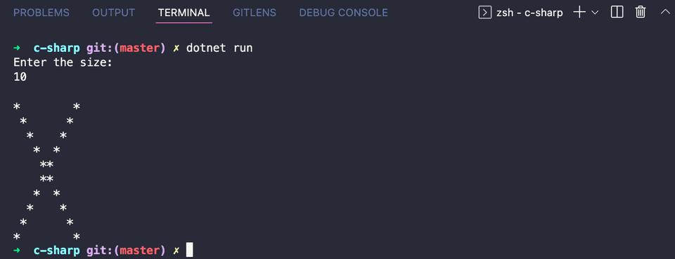 Different ways in C# to print a cross pattern - CodeVsColor