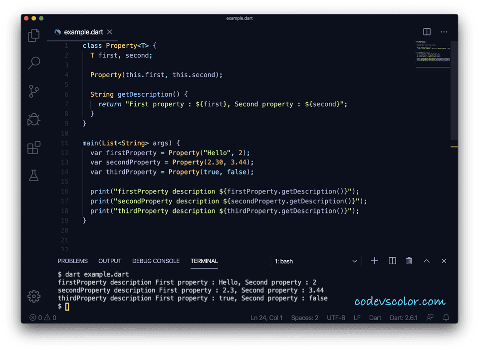 Generics in Dart explanation with example - CodeVsColor