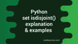 Python set isdisjoint() explanation with an example - CodeVsColor