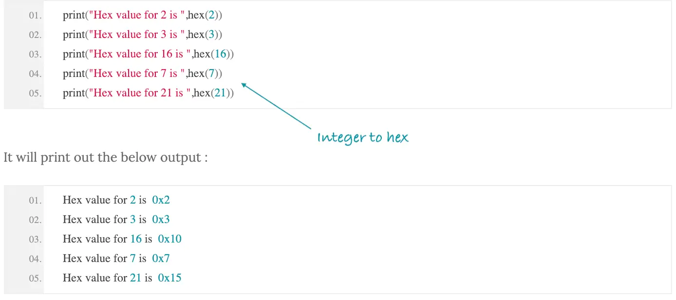 Convert An Integer Or Float To Hex In Python CodeVsColor