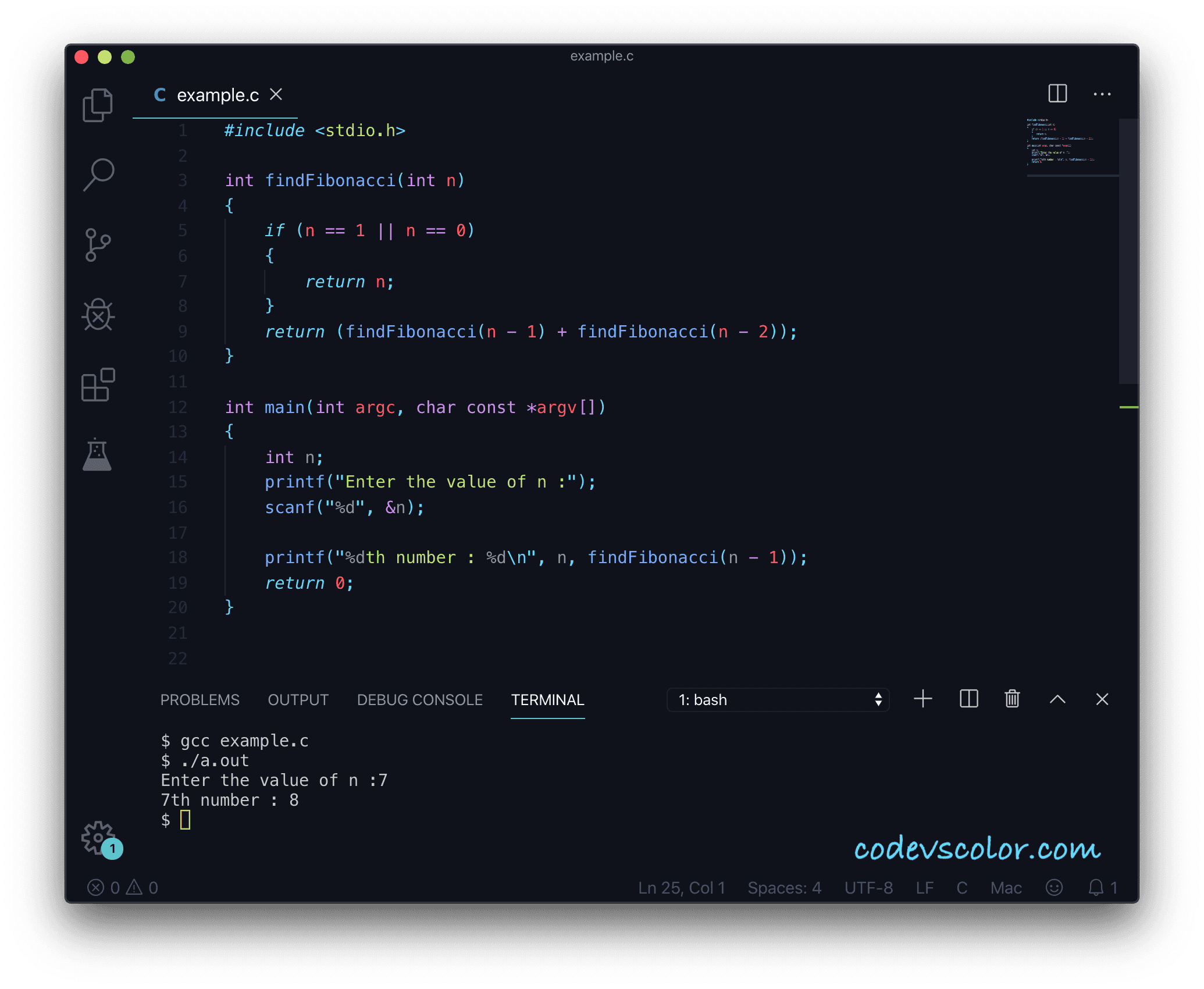 C Program To Find The Nth Fibonacci Number CodeVsColor