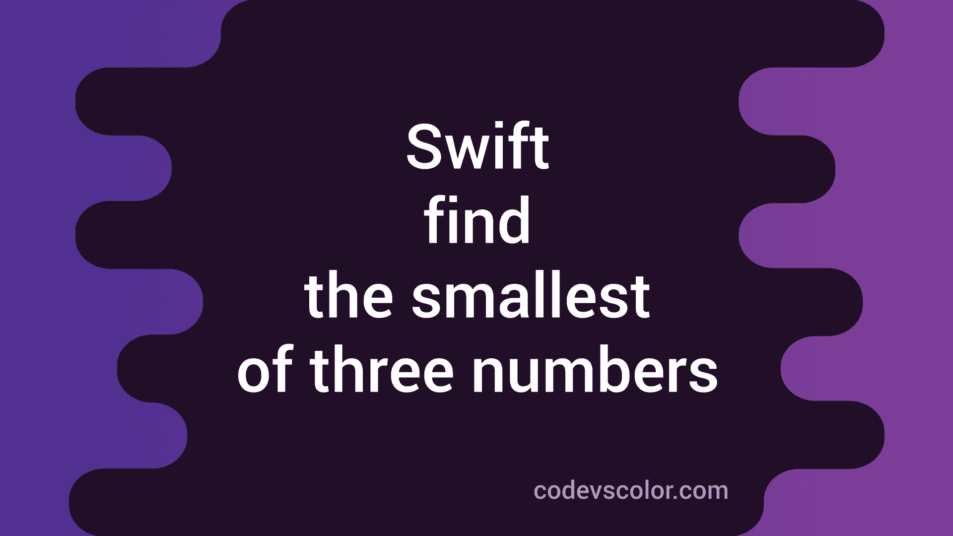 Swift program to find the smallest of three numbers - CodeVsColor