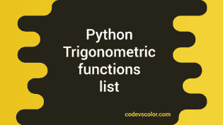 Trigonometric functions in python - CodeVsColor