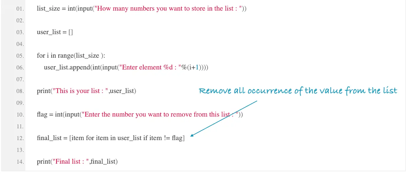 Python Program To Remove All Occurrence Of A Value From A List