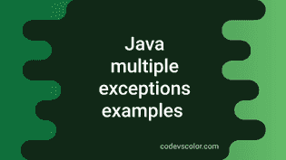 How to handle multiple exceptions in Java - CodeVsColor