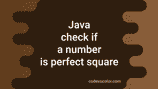 Java program to check if a number is perfect square or not - CodeVsColor
