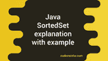 SortedSet in Java explanation with Example - CodeVsColor
