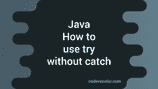 How to use try without catch in Java - CodeVsColor