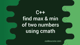 C++ program to find the maximum and minimum of two numbers using cmath ...