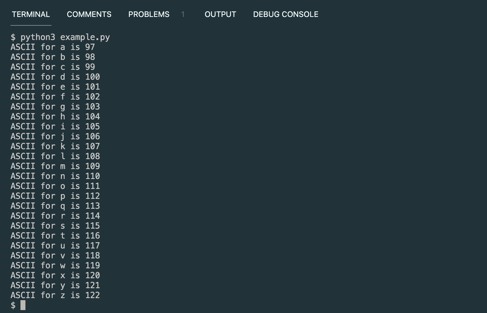 How To Print The Ascii Values All Characters In Python Codevscolor