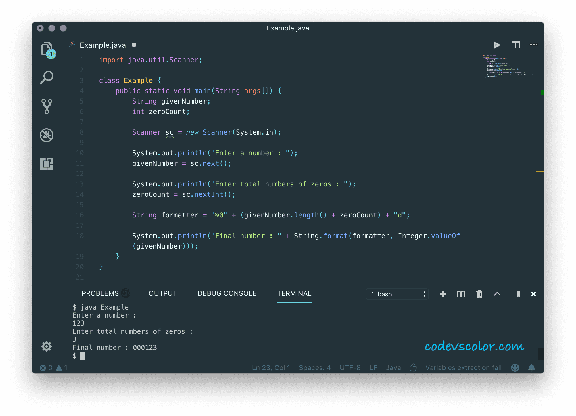 How To Add Zeros To The Start Of A Number In Java CodeVsColor
