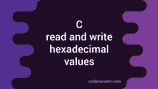 C program to read and write hexadecimal values - CodeVsColor