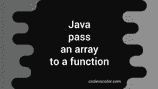 How to pass an array to function in Java - CodeVsColor