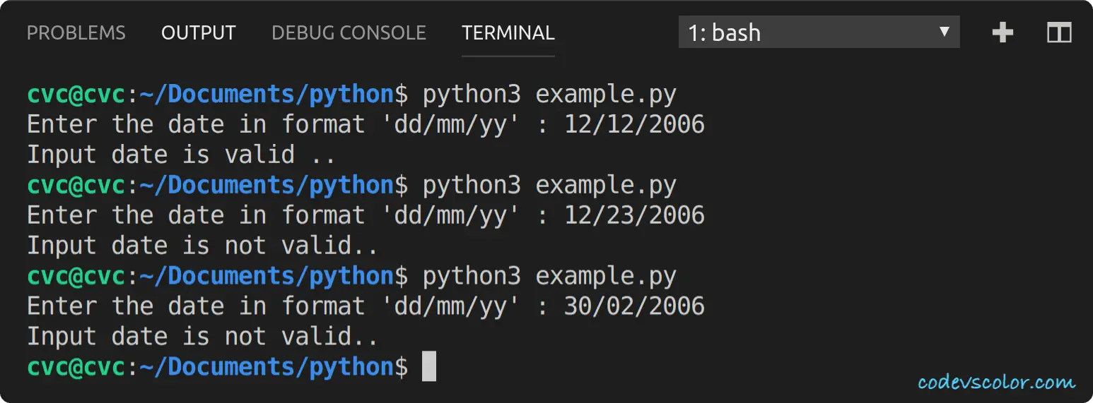 How To Check If A Date Is Valid Or Not In Python CodeVsColor