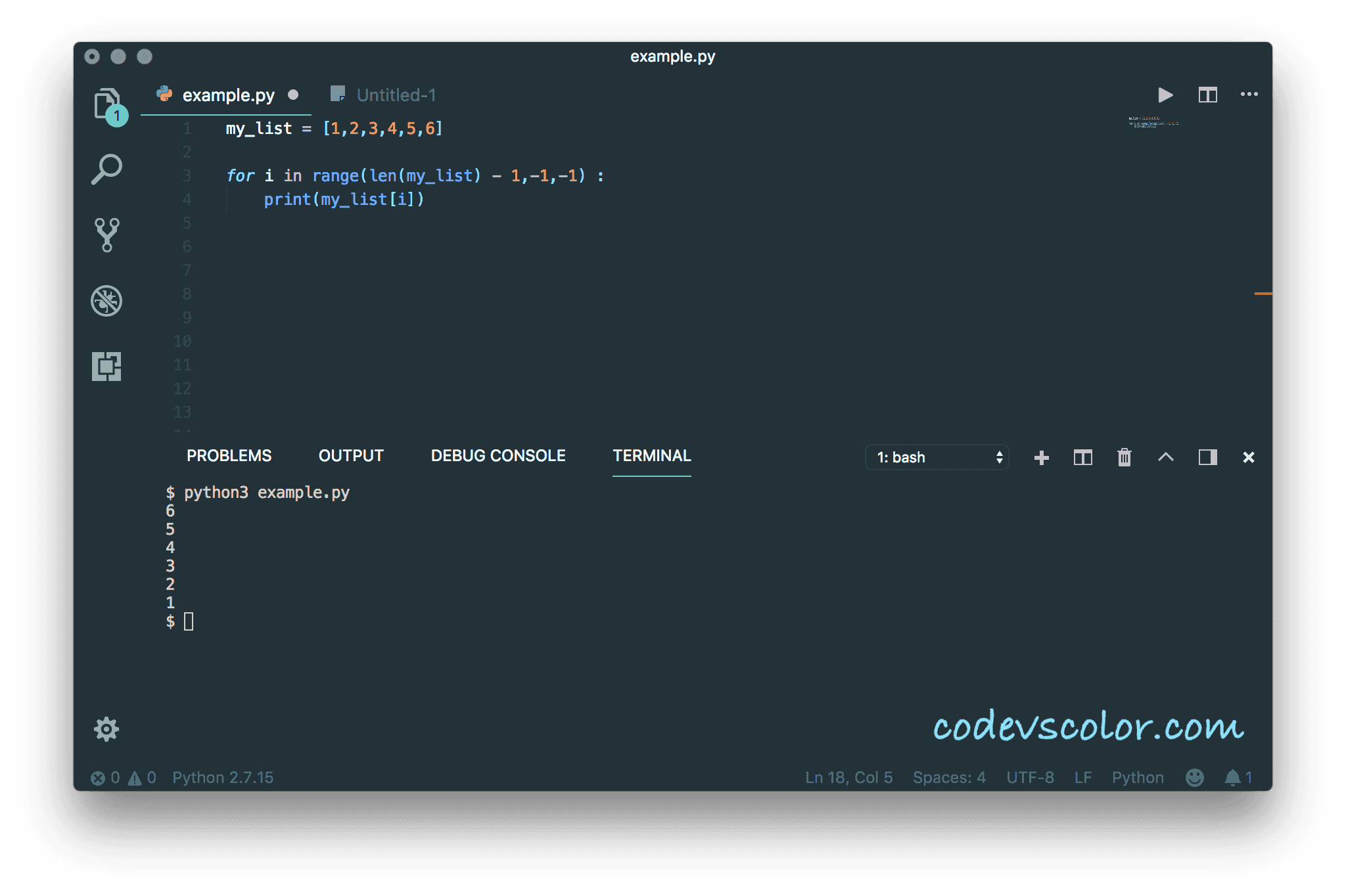 Python Program To Iterate Over The List In Reverse Order CodeVsColor
