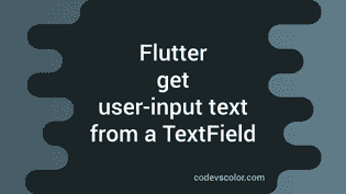 How to get user input text from a TextField in Flutter - CodeVsColor