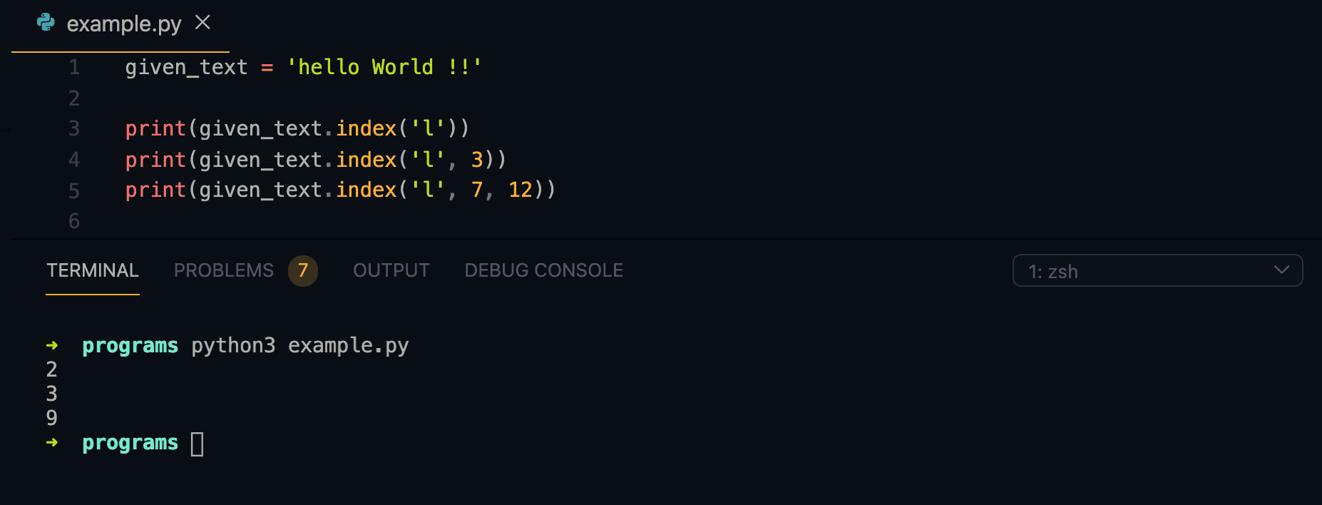  Python string index Method Explanation With Example CodeVsColor