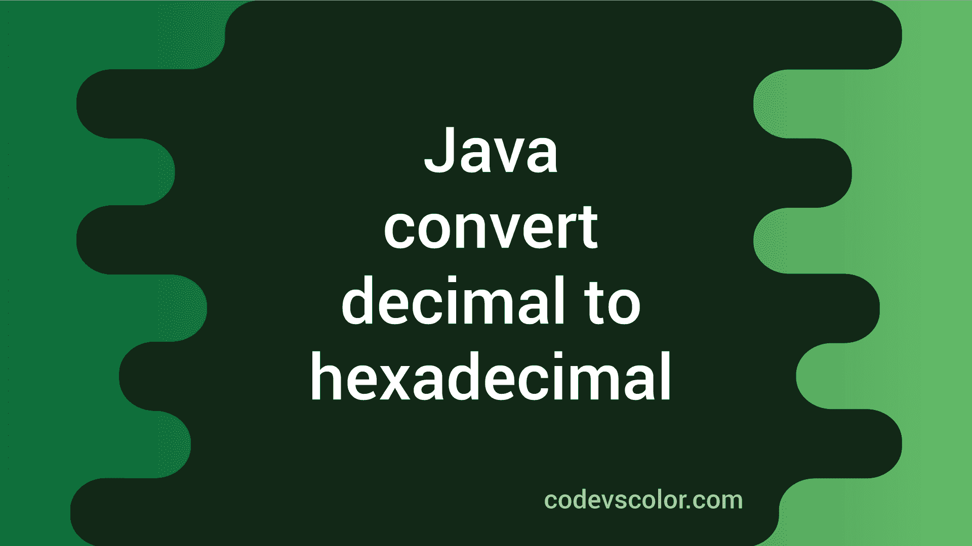 Java Program to convert decimal to Hexadecimal - CodeVsColor