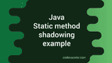 What is static method shadowing in Java - CodeVsColor