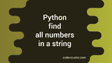 Python program to find all numbers in a string - CodeVsColor