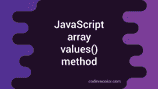 JavaScript array values() function - CodeVsColor