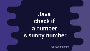 4 different Java program to check if a number is a sunny number or not - CodeVsColor