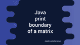 Java program to print the boundary elements of a matrix - CodeVsColor